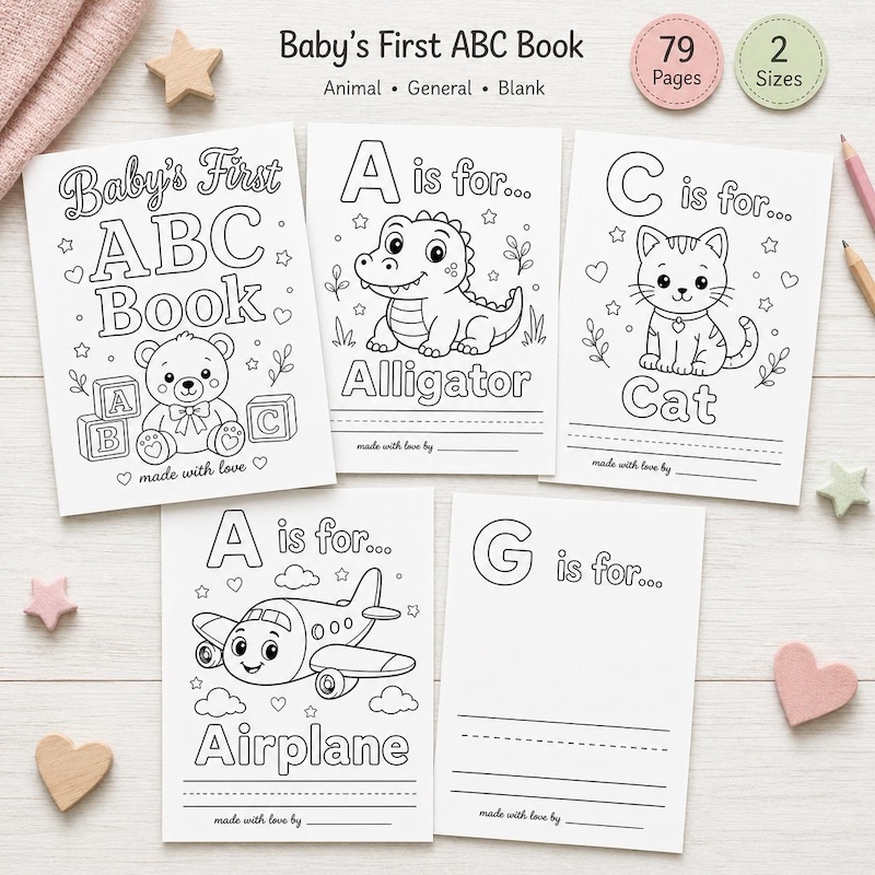 Coloring Book Templates - Etsy