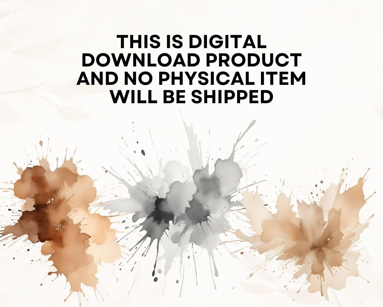 Neutral Watercolor Splatter Clipart, Brush Strokes, Splatter Clipart ...