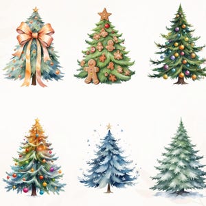 Watercolor Christmas Trees Clipart | Pine Tree Decor | Painted Tree ...