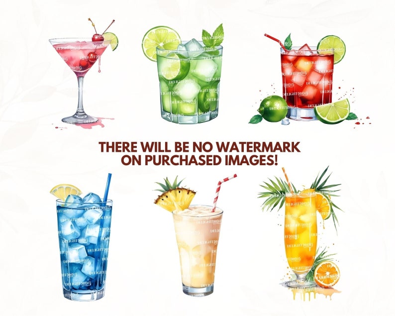 Cocktail Clipart | Signature Drink Clipart Bundle | Daiquiri PNG ...