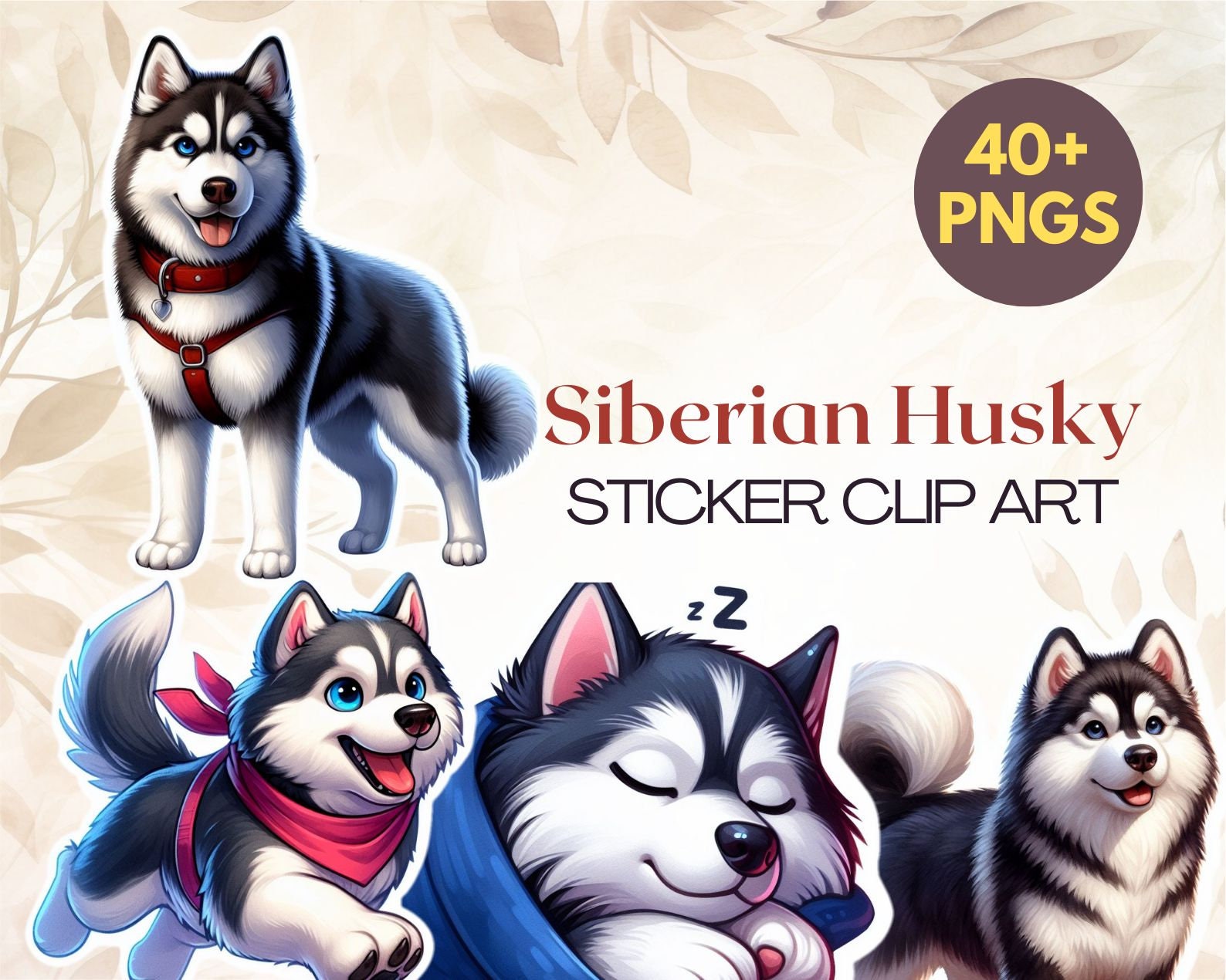 Puppy PNG Images Siberian Husky Clipart Siberian Husky Sticker Clipart ...