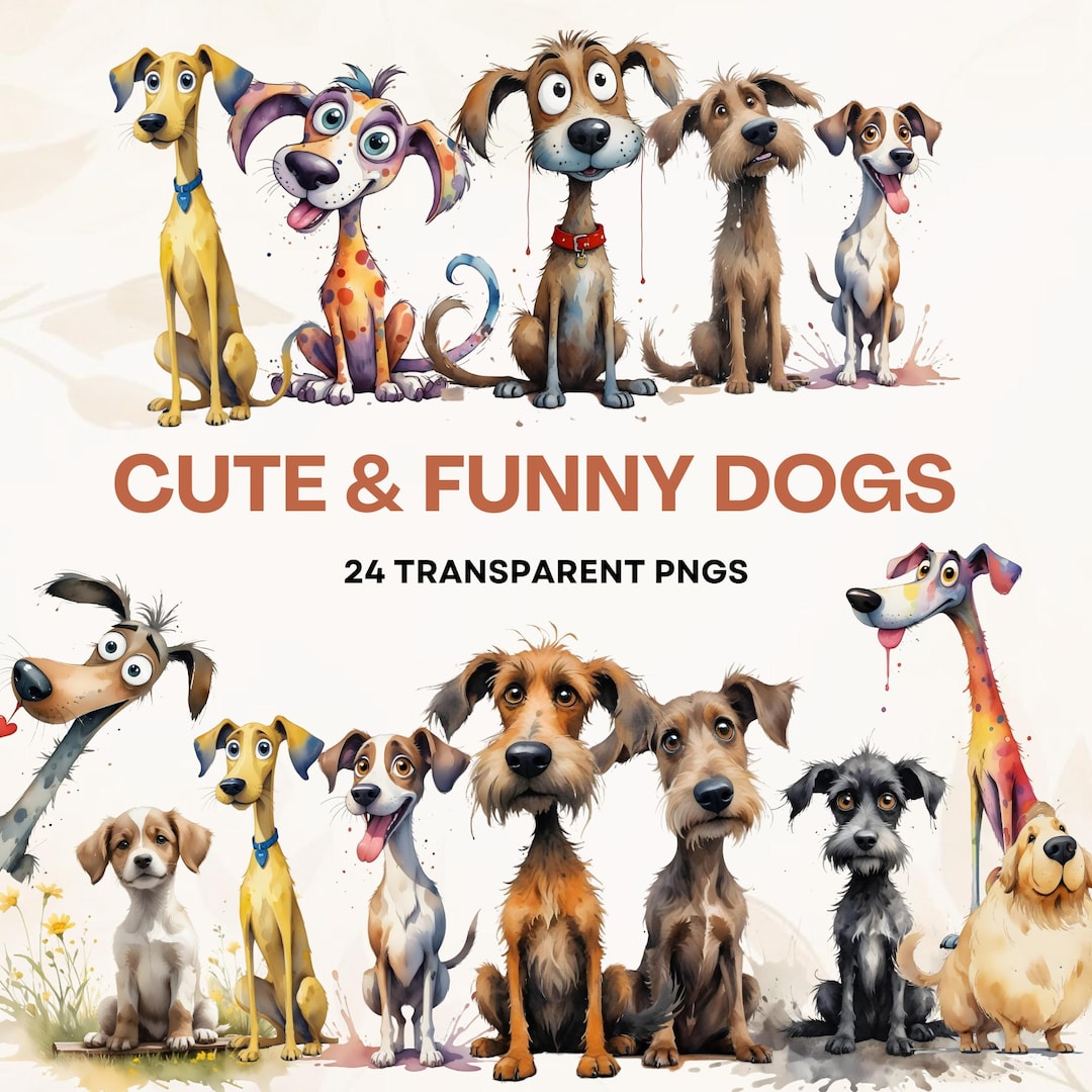 Cute and Funny Dog PNG | 22 High Quality 300DPI | Quirky Dog Breeds ...
