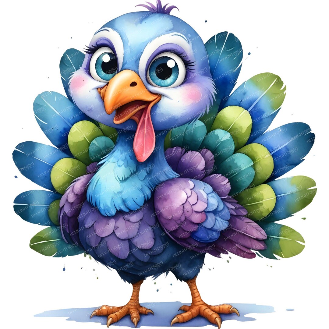 Cute Turkey Clipart Bundle | 10 Adorable Thanksgiving Designs for ...