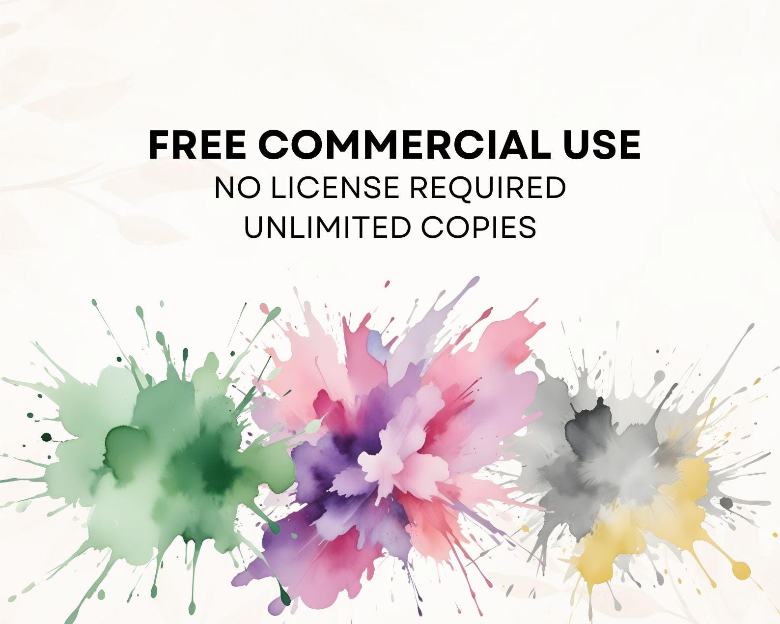 Neutral Watercolor Splatter Clipart, Brush Strokes, Splatter Clipart ...