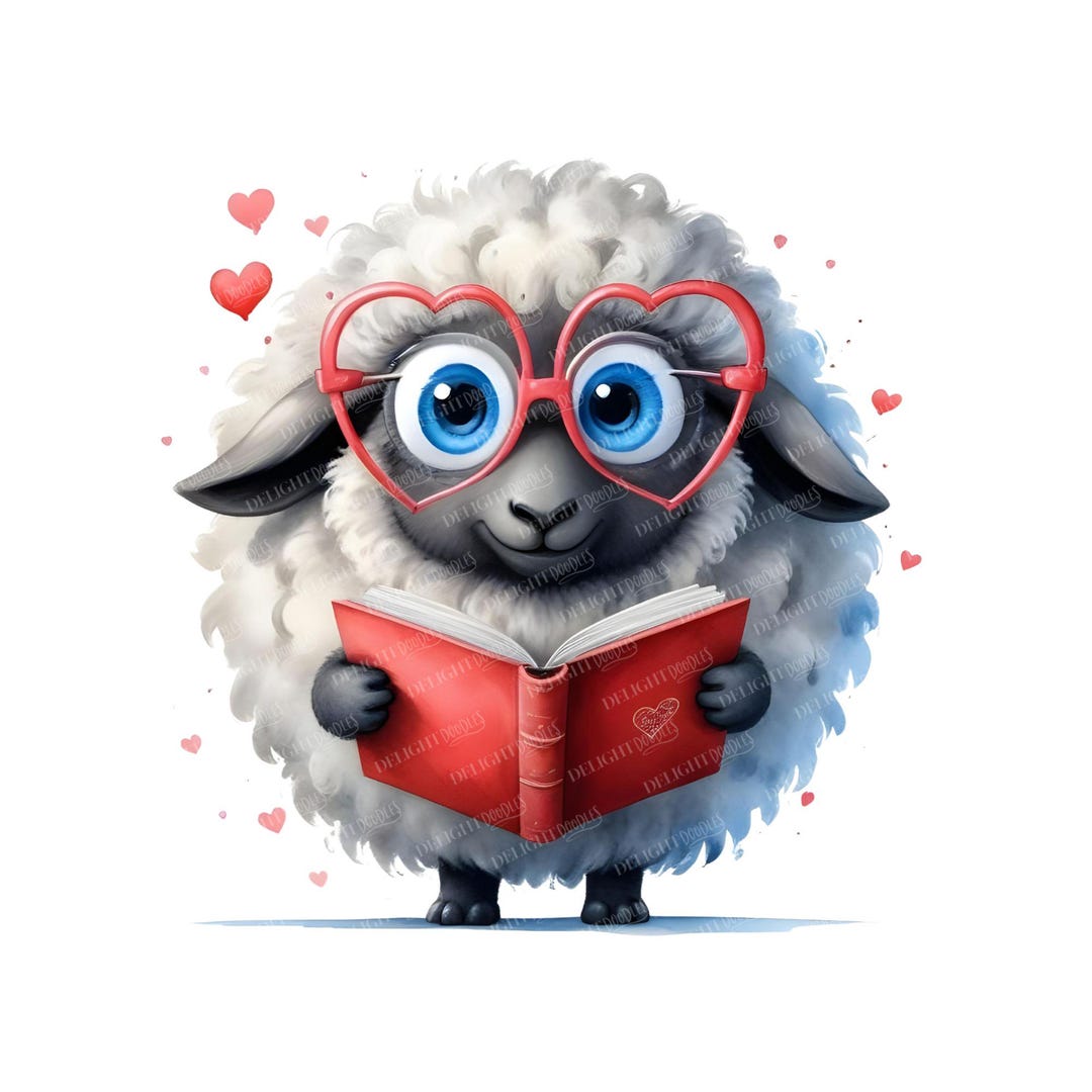 Sheep Clipart Bundle Fun Farm Animal PNG Watercolor Art Cute & Funny ...