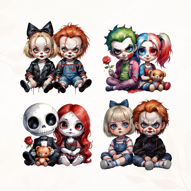 Spooky Horror Couple PNG, Halloween Digital Art (instant Download) - Etsy