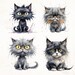 Cute Cat Clipart Bundle, Clip Art Set of 12 High Quality Pngs, Happy ...