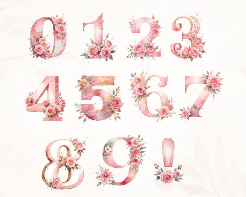 Alphabet Clipart 37 PNG Pink Floral Letters Bundle, Baby Milestone ...