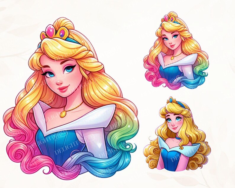 Princess Aurora PNG Clipart Bundle | DIY Birthday Crafts (digital ...