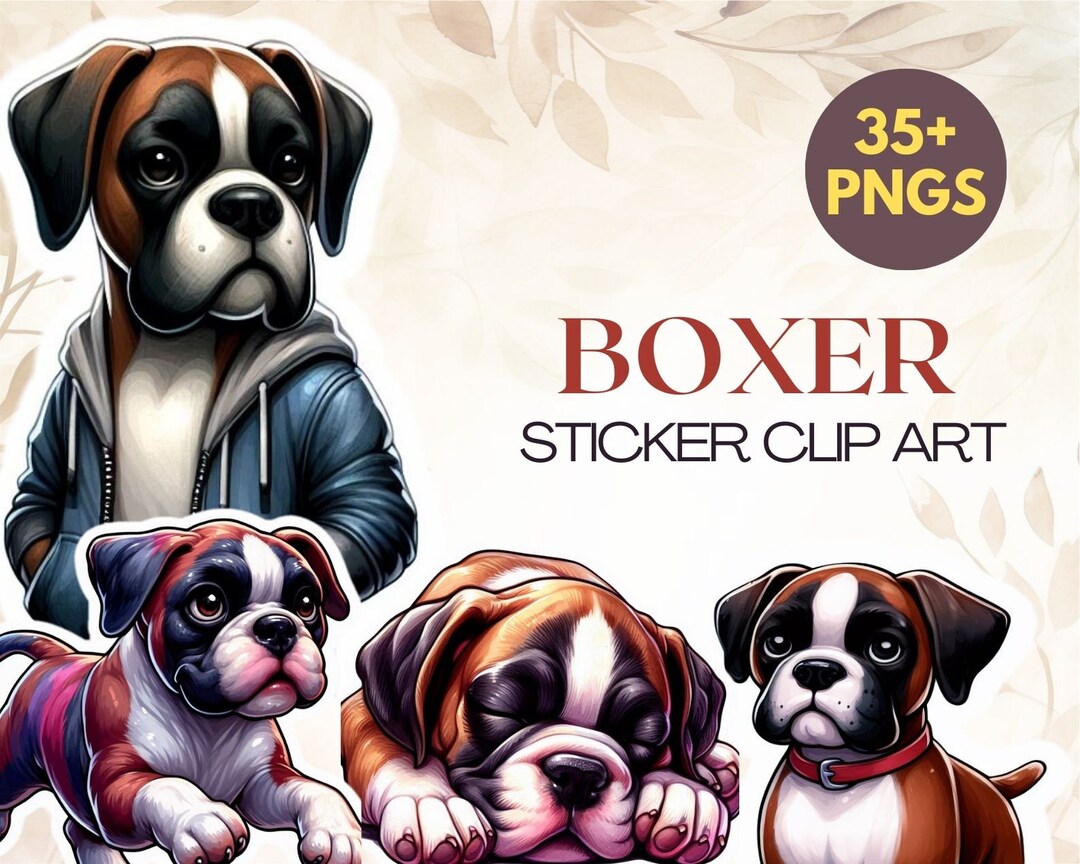 Puppy PNG Images Boxer Puppy Clipart Boxer Sticker Clipart Cute Boxer ...