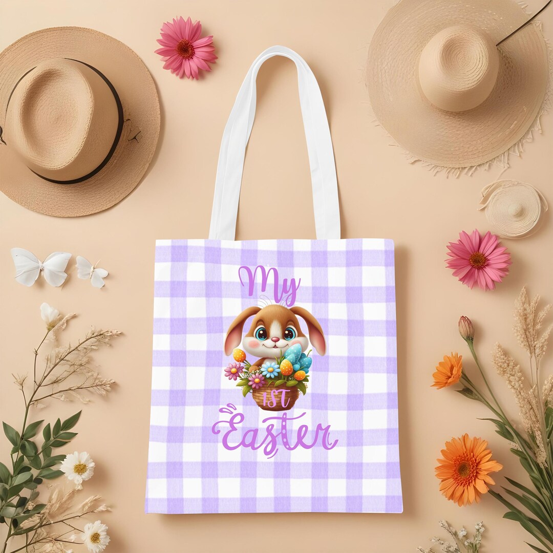 1st Easter Tote Bag, Baby's First Easter Bag, Spring Tote Bag, Easter ...