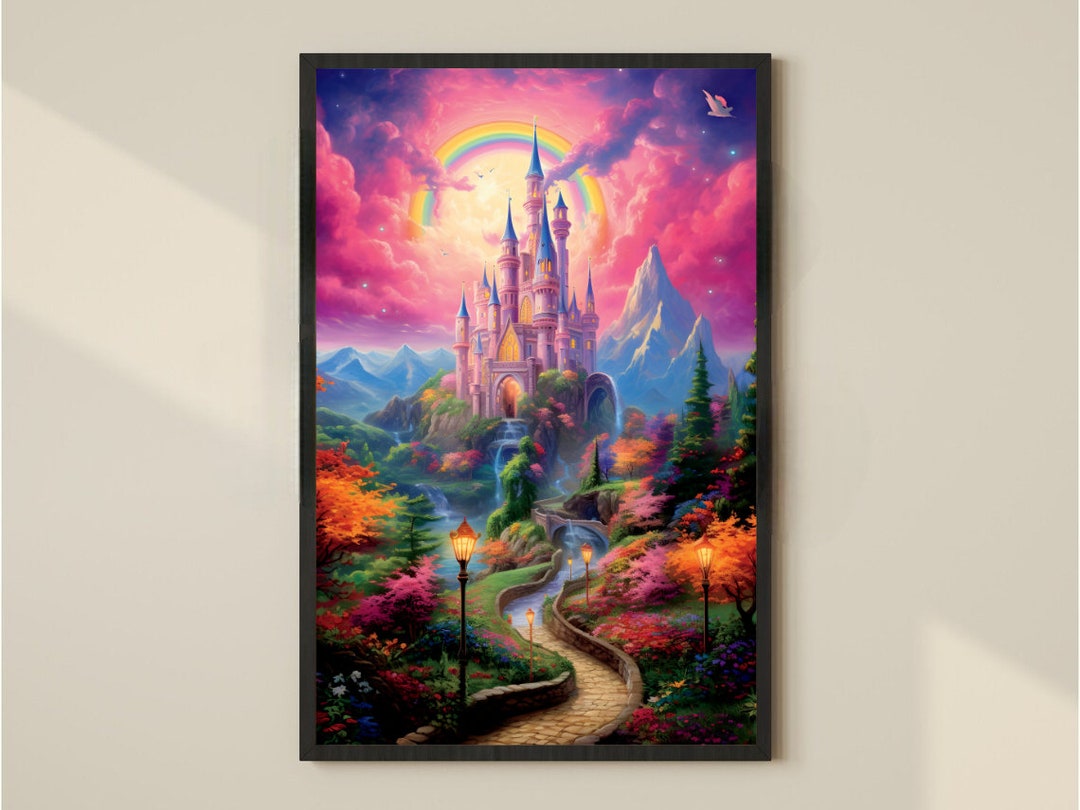 Magical Castle Art Print, Fairytale Castle Poster, Fantasy Castle ...