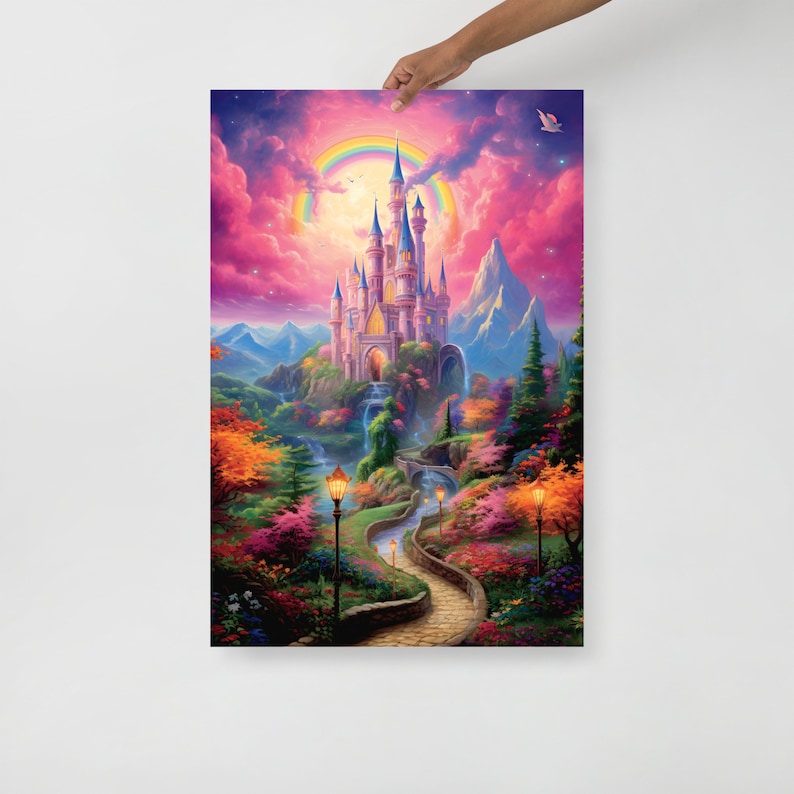 Magical Castle Art Print, Fairytale Castle Poster, Fantasy Castle ...
