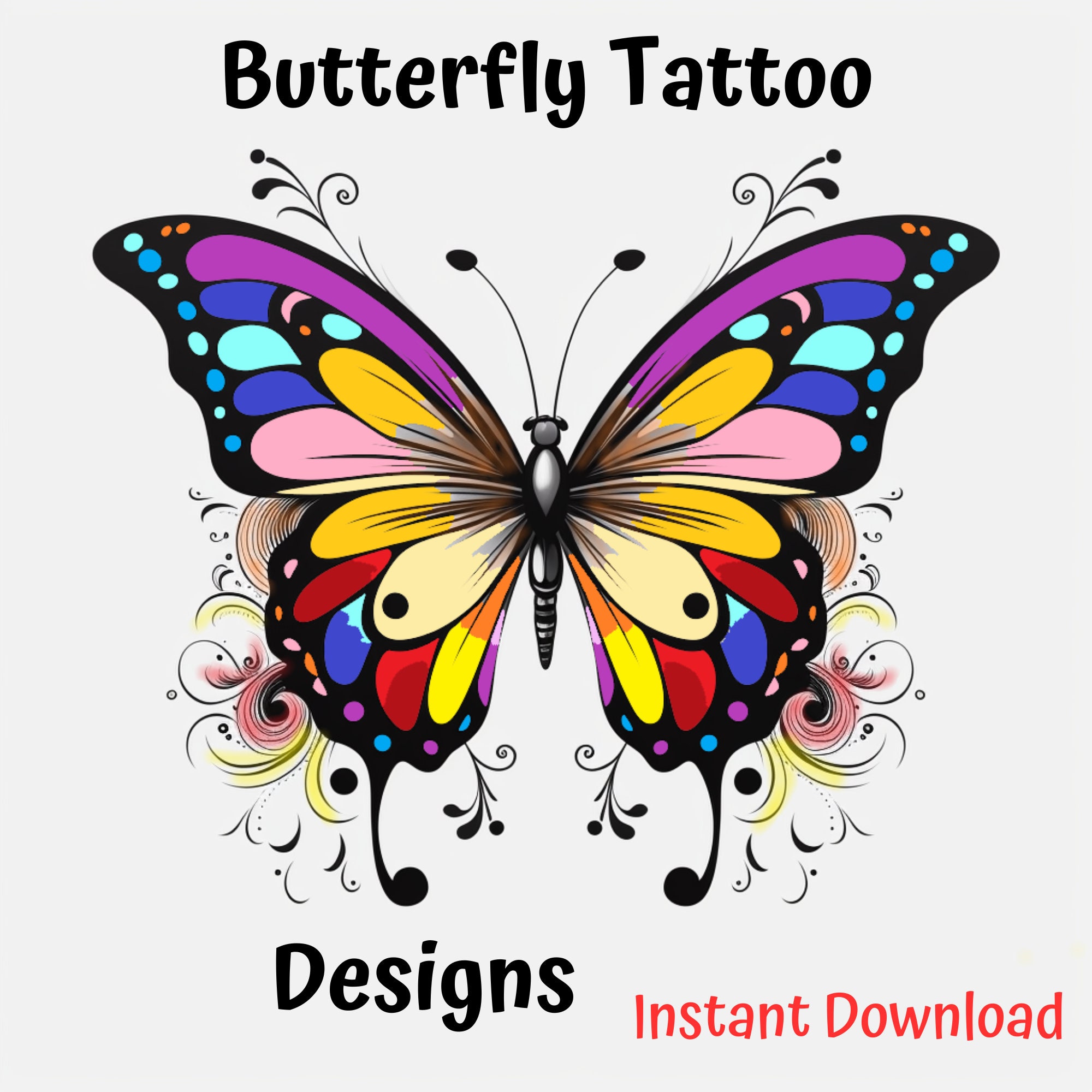 Colorful Butterflies Tattoos