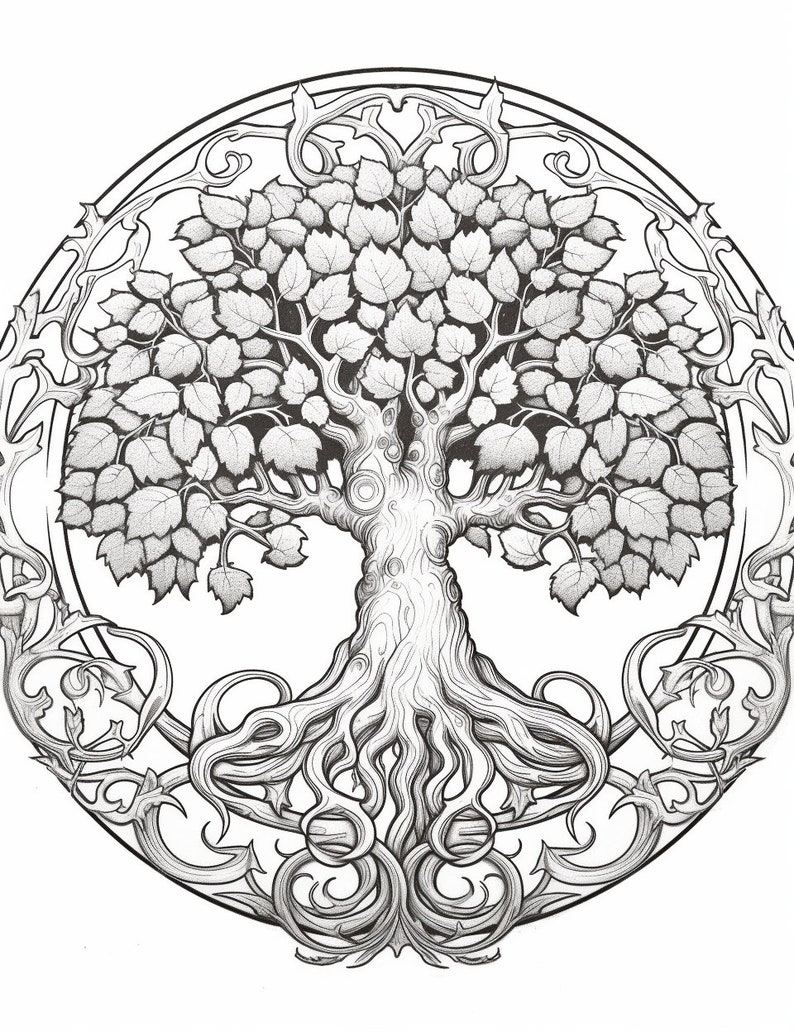 Tree of Life Coloring Page, Coloring Pages, Tree of Life, Adult ...