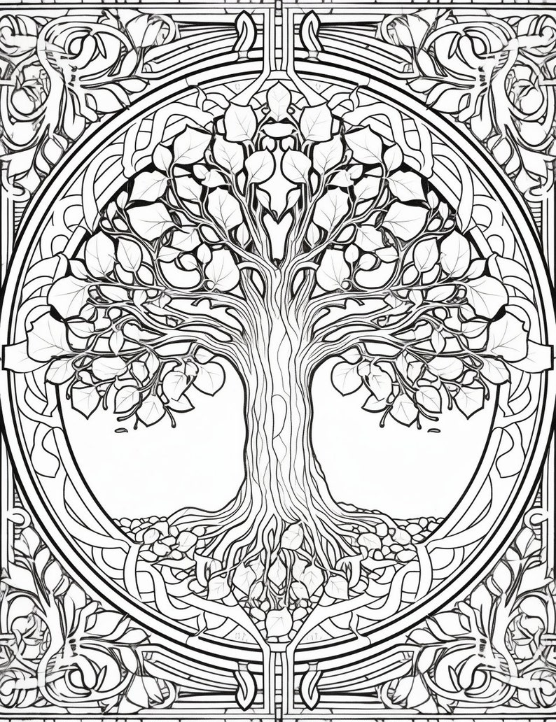 Tree of Life Coloring Page, Coloring Pages, Tree of Life, Adult ...