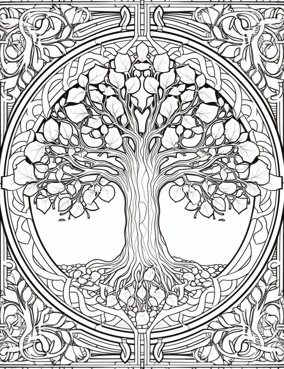 Tree of Life Coloring Page, Coloring Pages, Tree of Life, Adult ...