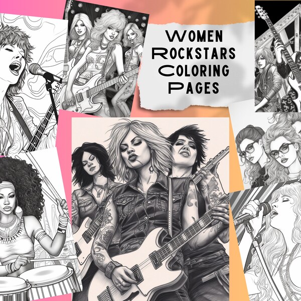 Rockstar Coloring Book - Etsy