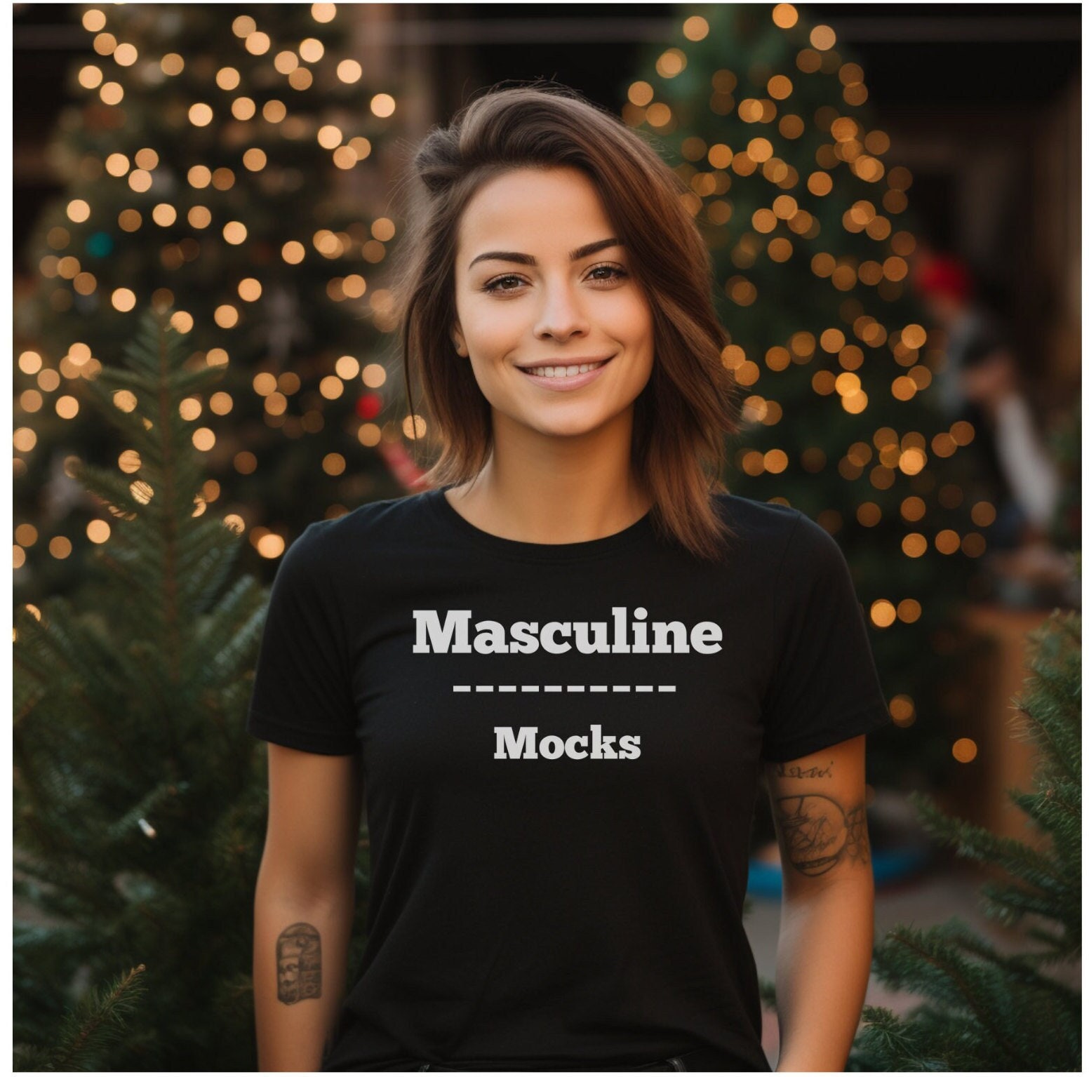 Masculine Mockups Christmas Mockups Tshirt Mocks Model - Etsy
