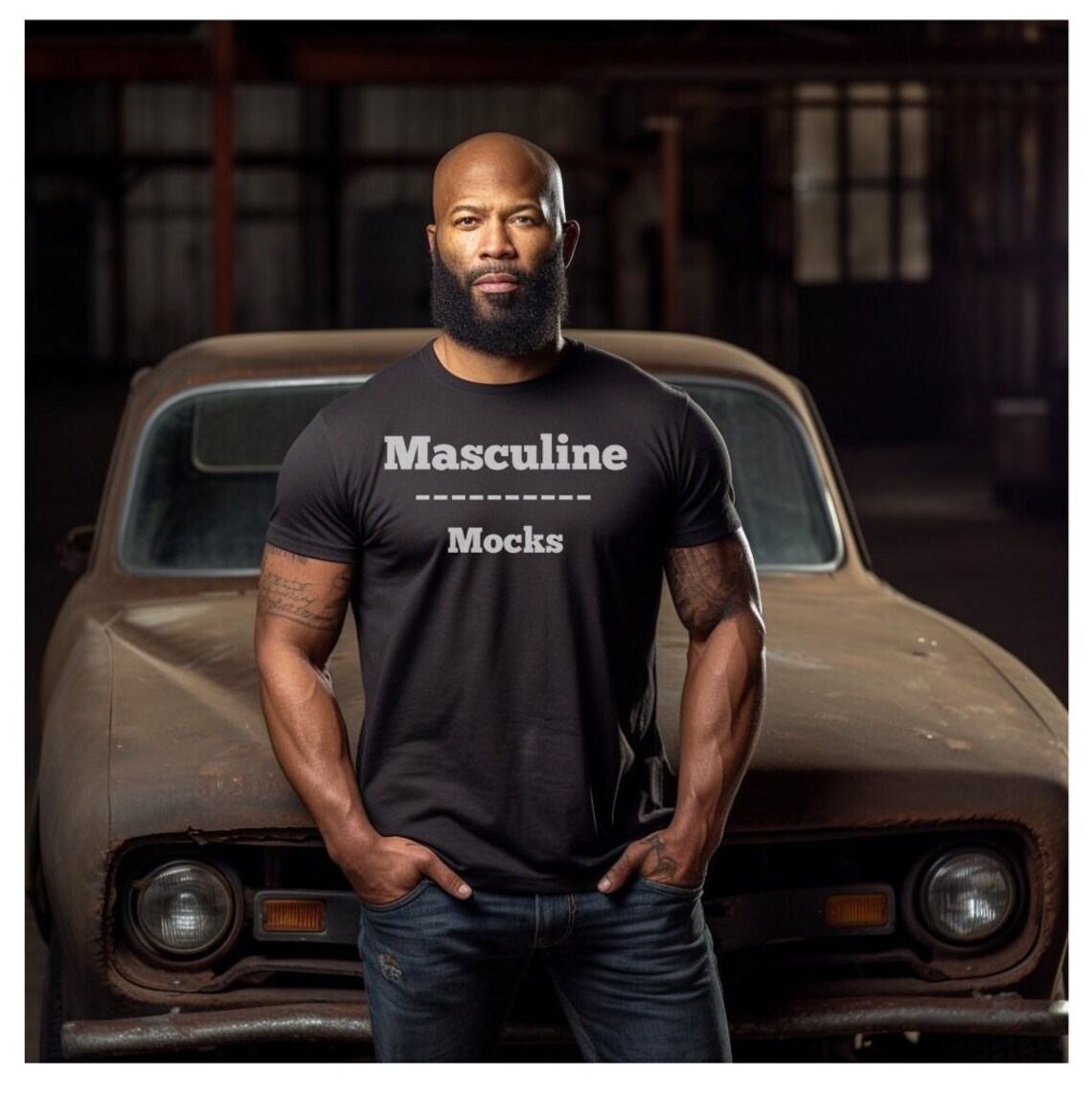 Masculine Mockups, Male Mockups, Tshirt Mocks, Model Mock-ups, Manly ...