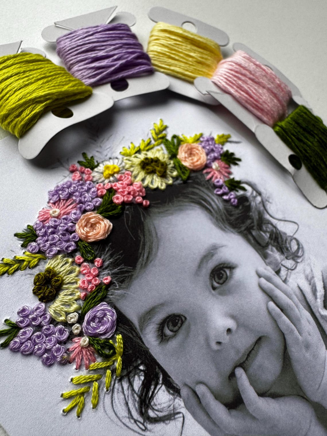 Custom Baby Embroidered Photo – Personalised Newborn Gift, Handmade ...