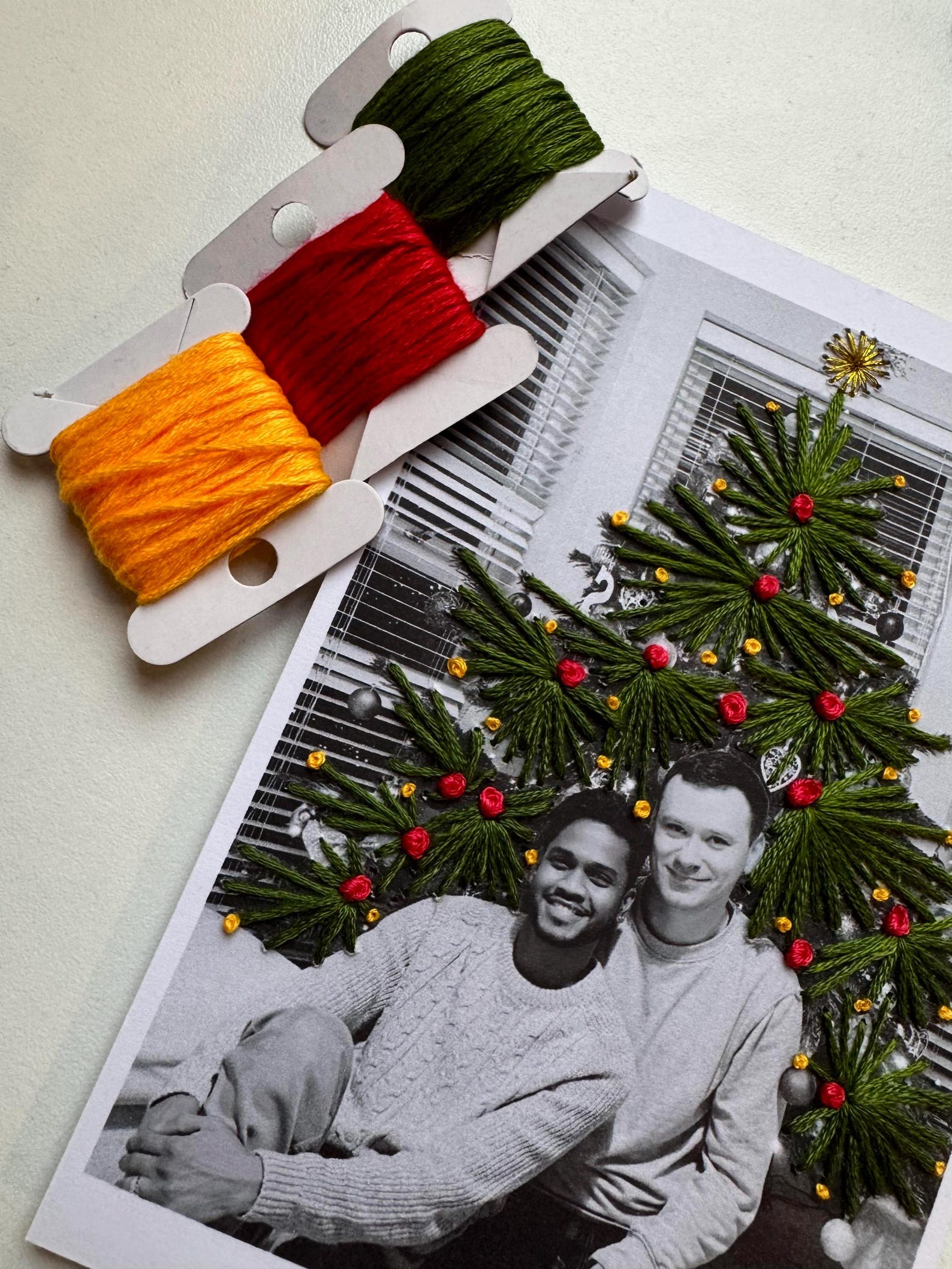 Custom Christmas Embroidered Photo Personalised Holiday Gift, Handmade ...