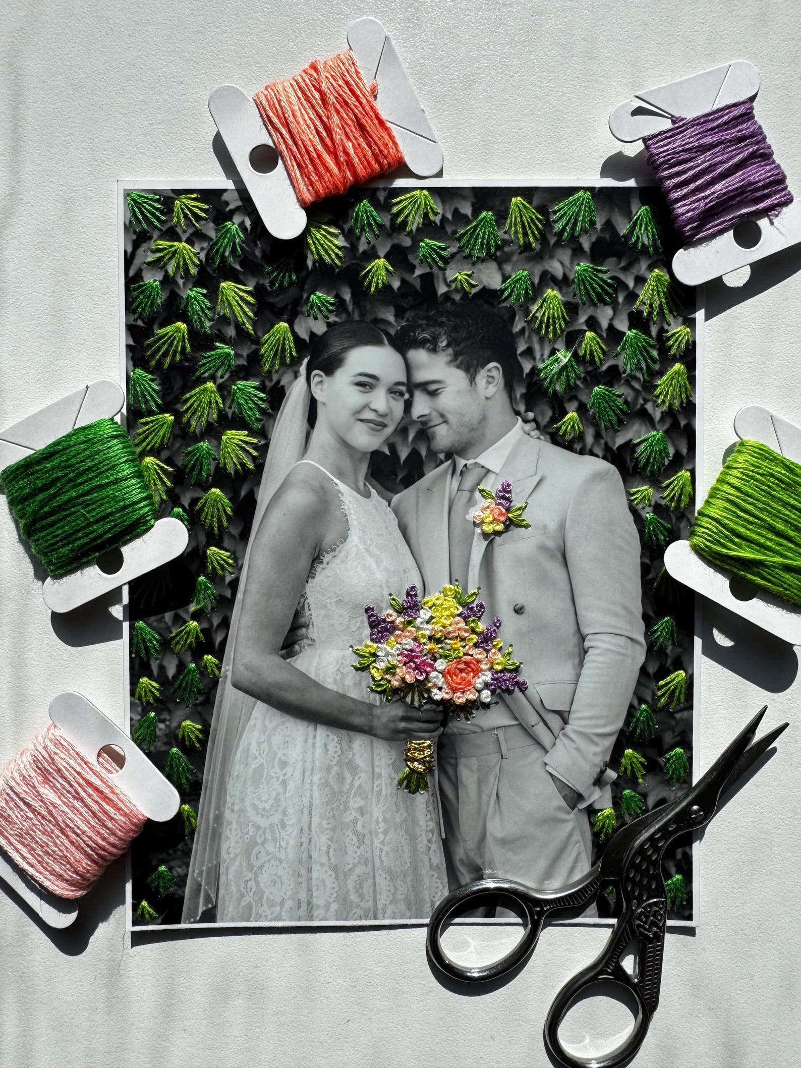 Custom Embroidered Wedding Photo – Celebrate Your Love Story - Etsy