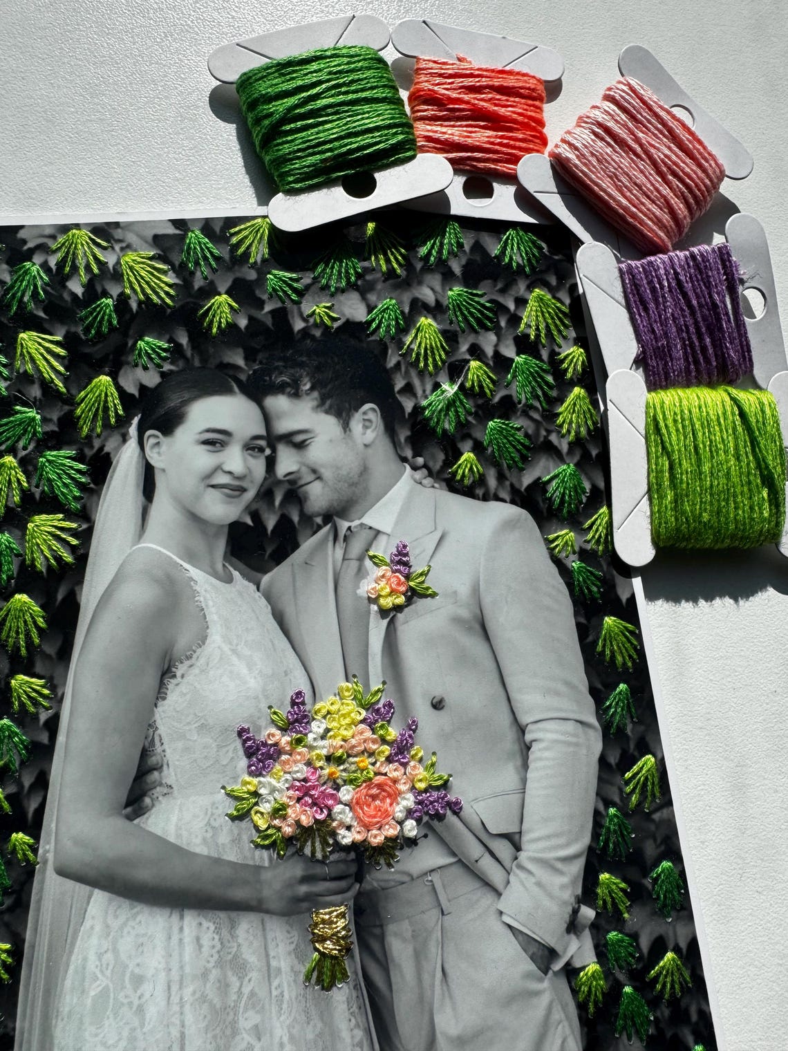 Custom Embroidered Wedding Photo – Celebrate Your Love Story - Etsy