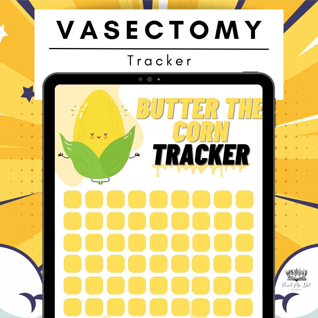 Vasectomy Tracker | Butter the Corn | Funny Post Vasectomy Care - Etsy
