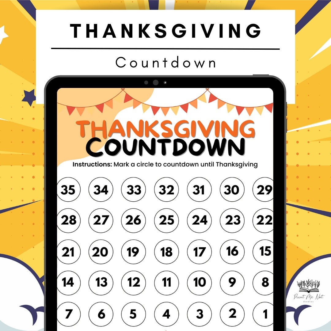 Thanksgiving Countdown for Kids - Etsy