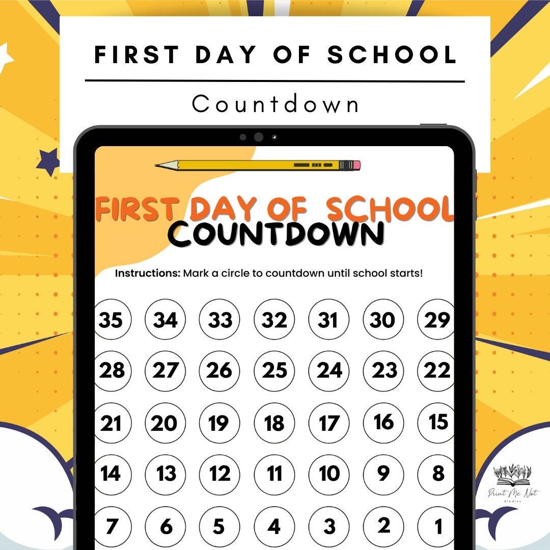 First Day of School Countdown for Kids - Etsy