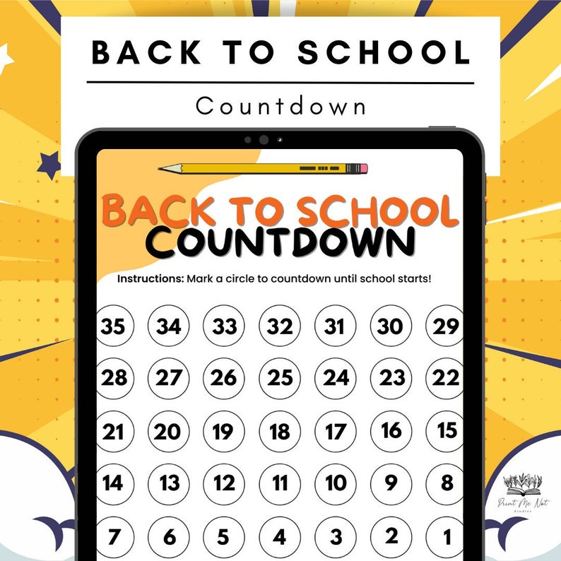 Back to School Countdown for Kids - Etsy