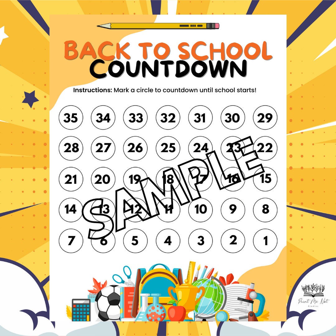 Back to School Countdown for Kids - Etsy