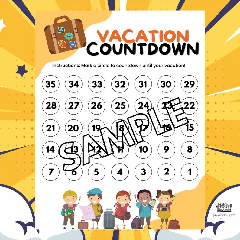 Vacation Countdown for Kids - Etsy