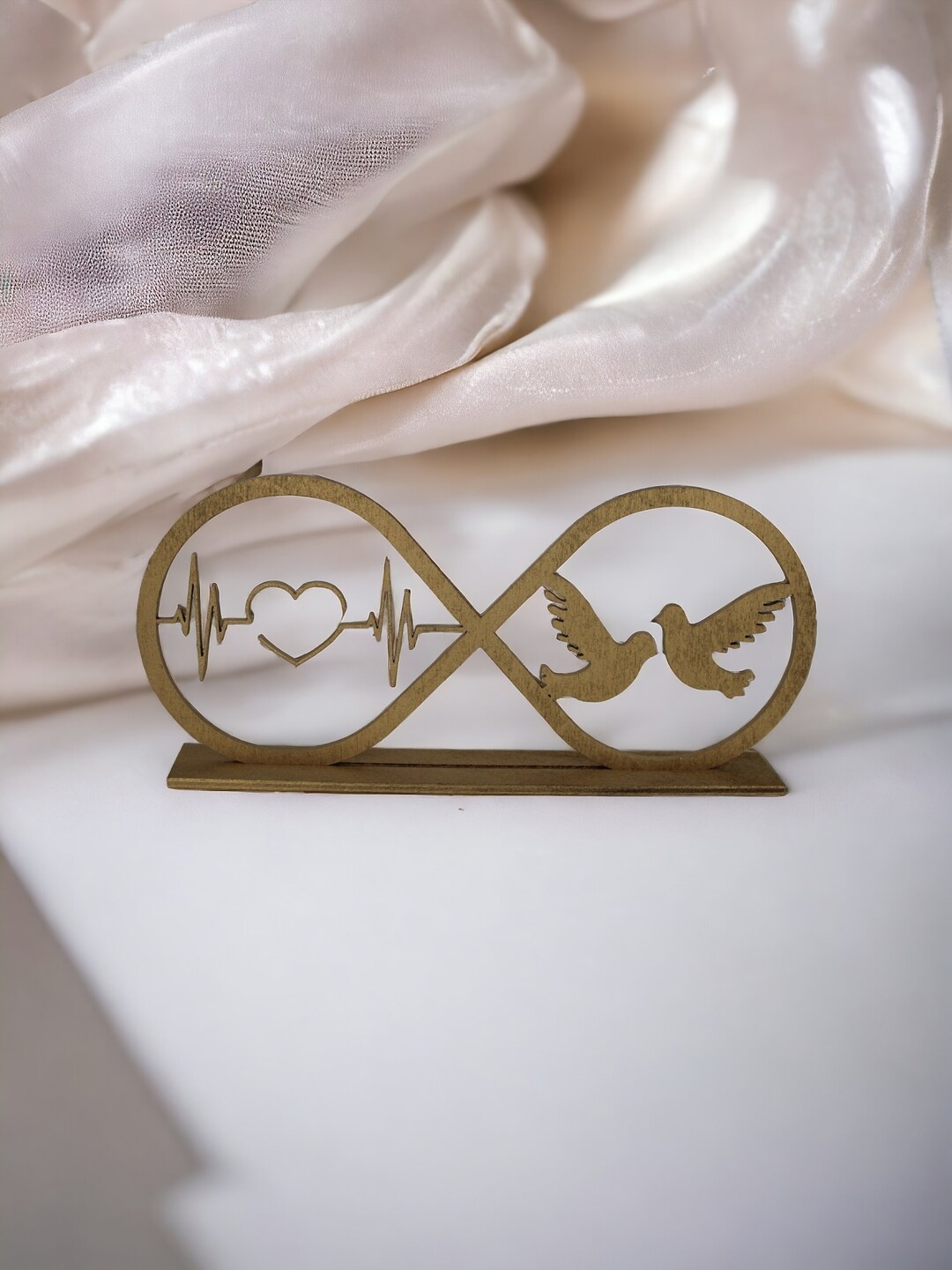 Wedding Gift Infinity Sign Love Doves Gold - Etsy