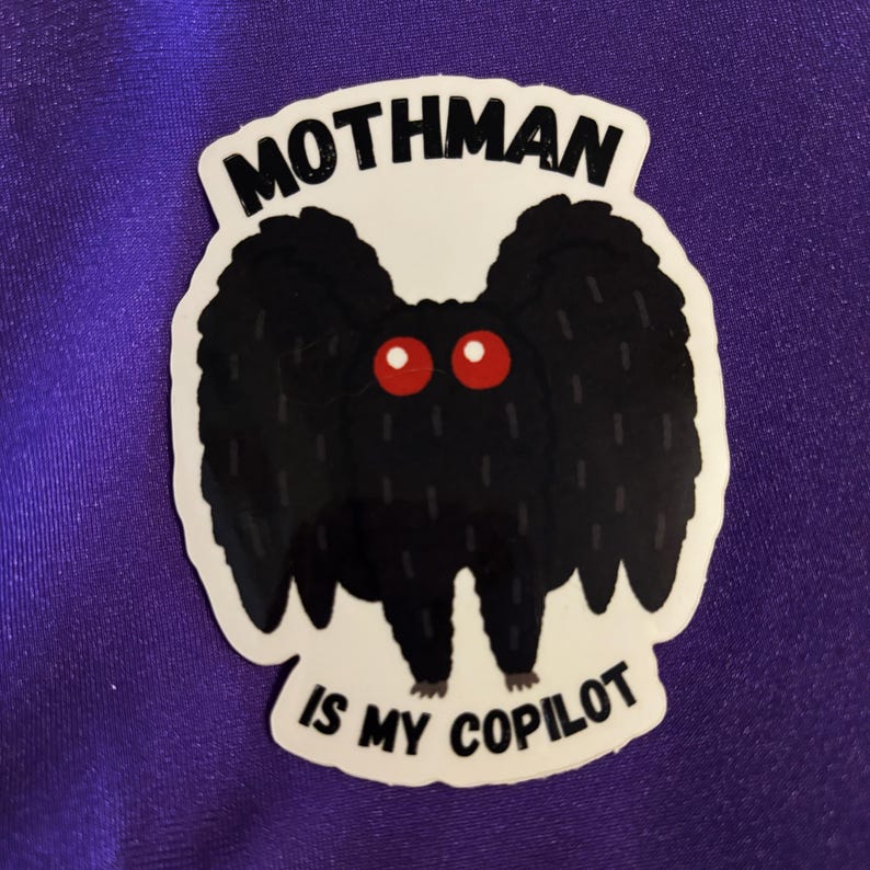 Mothman is My Copilot Sticker - Etsy