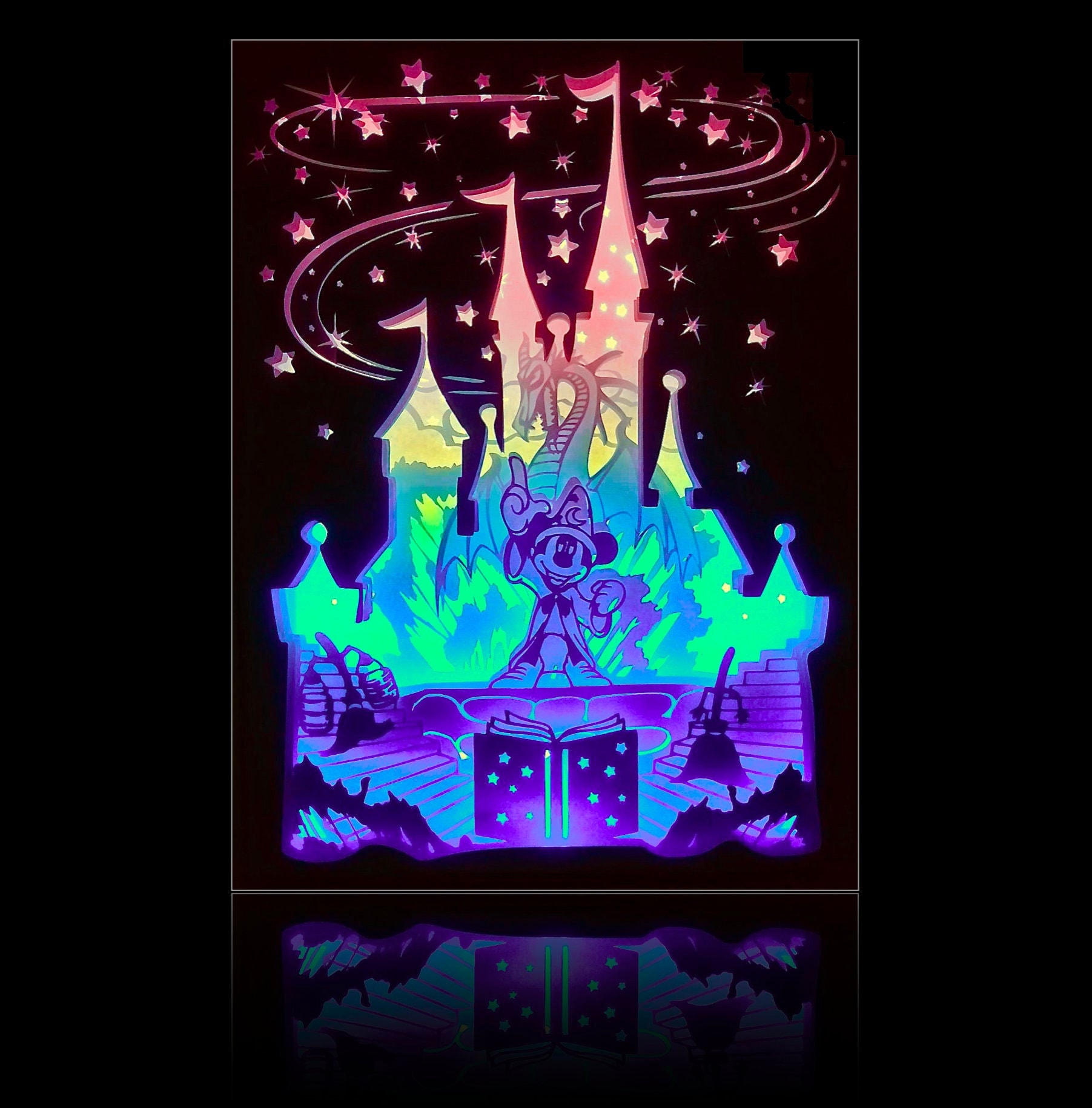 Sorcerer Mickey Lightbox - SVG / Cut Files - Etsy