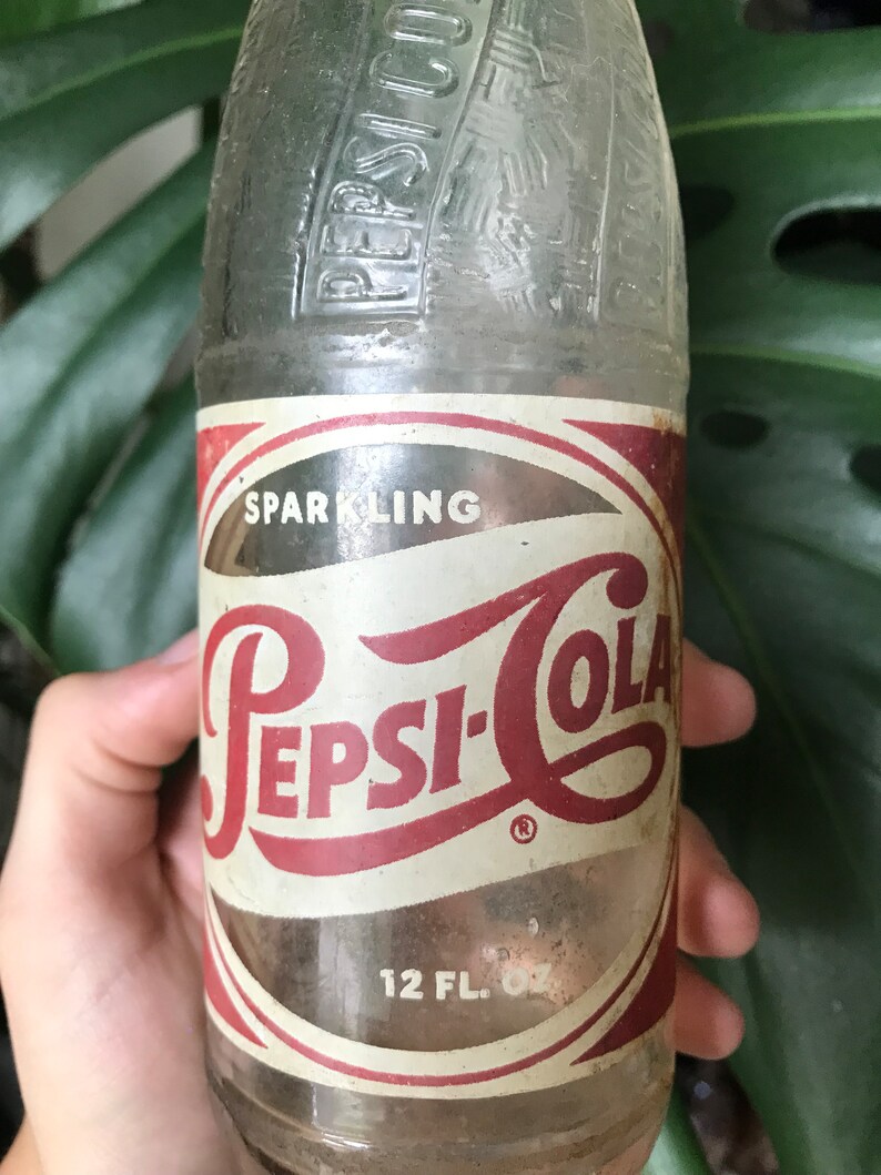 Rare 1940s Embossed Sparkling Pepsi Cola Bottle With ACL - Etsy