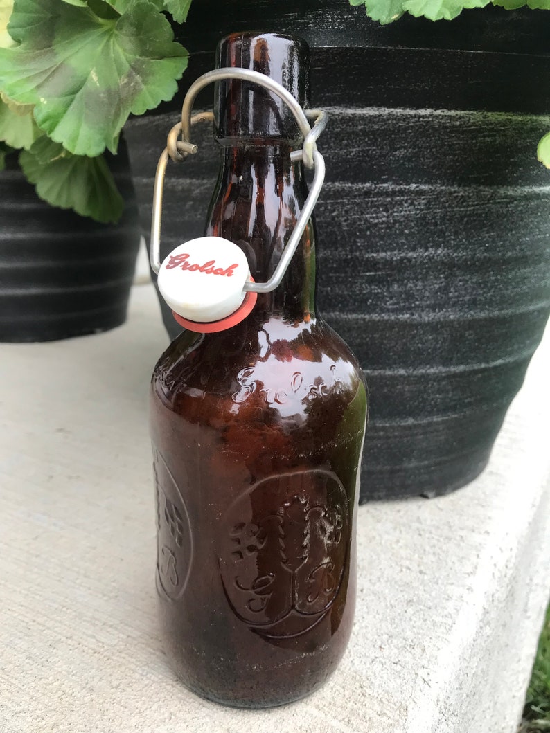 1960s Brown Glass Grolsch Beer Bottle - Etsy