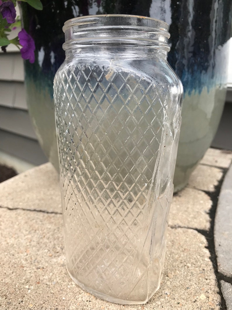 1920s Vintage Waffle Patterned Glass Hosier Jar - Etsy