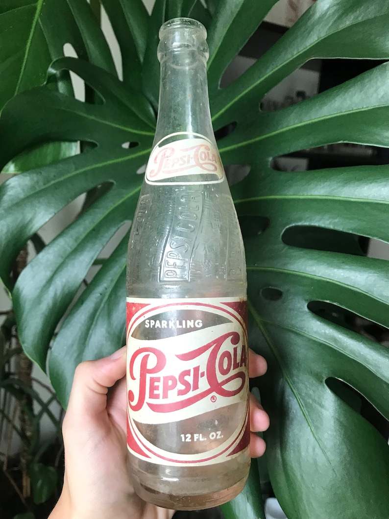 Rare 1940s Embossed Sparkling Pepsi Cola Bottle With ACL - Etsy