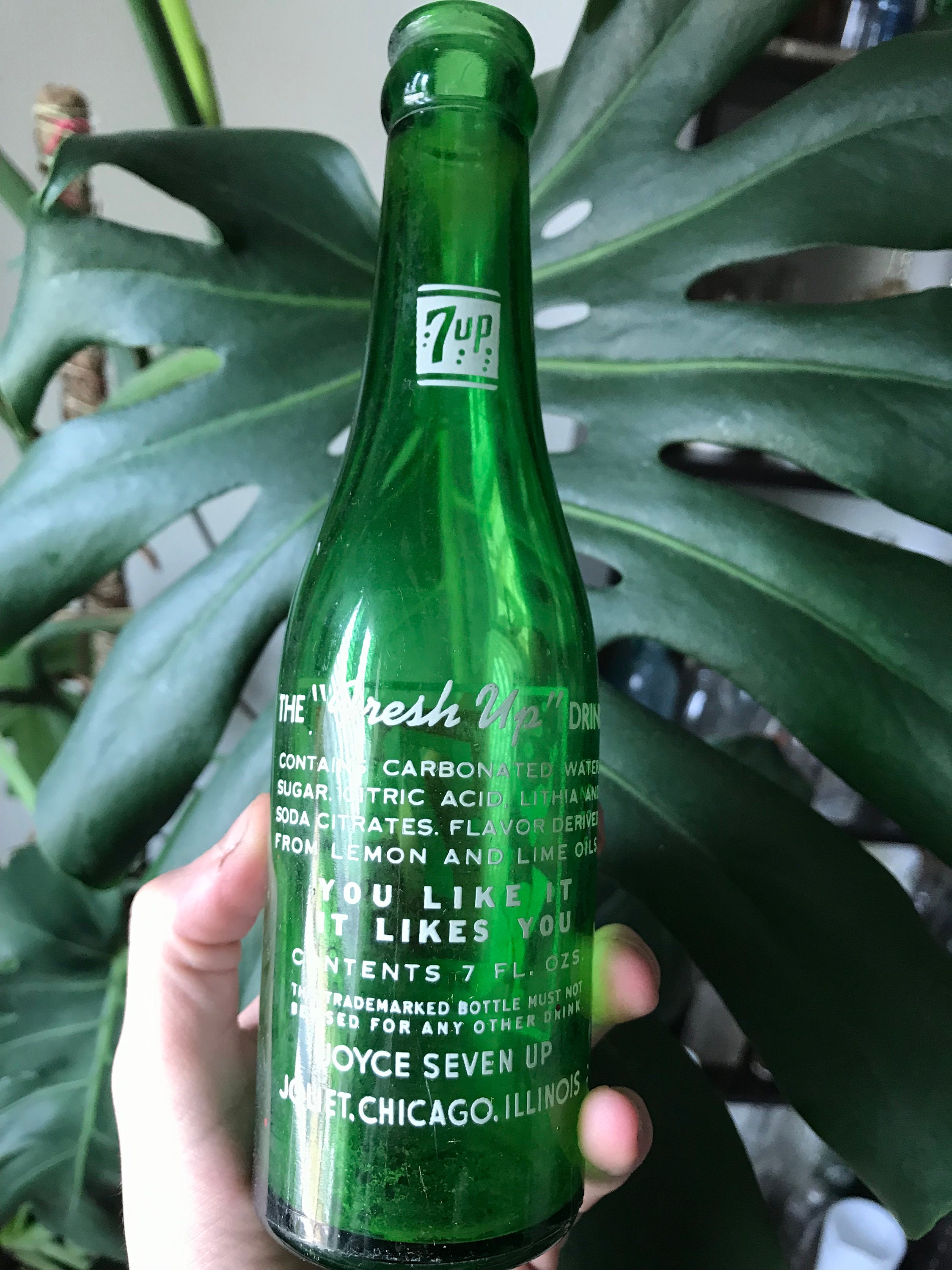Vintage Green Glass 7 up Bottle - Etsy