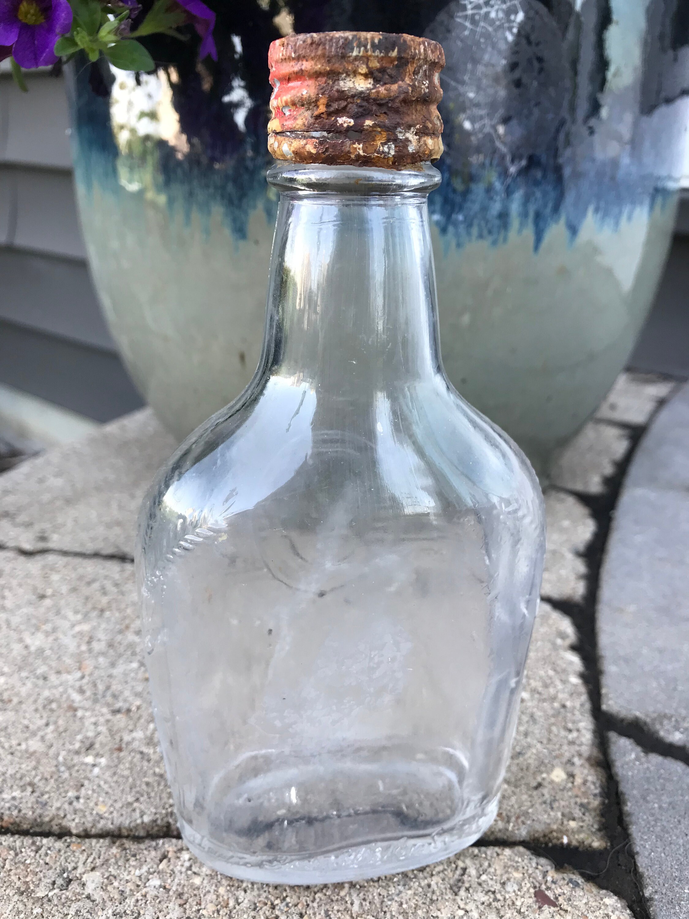 1930s Vintage Rare Harry E. Wilken Jr. Clear Glass Whiskey Bottle With ...