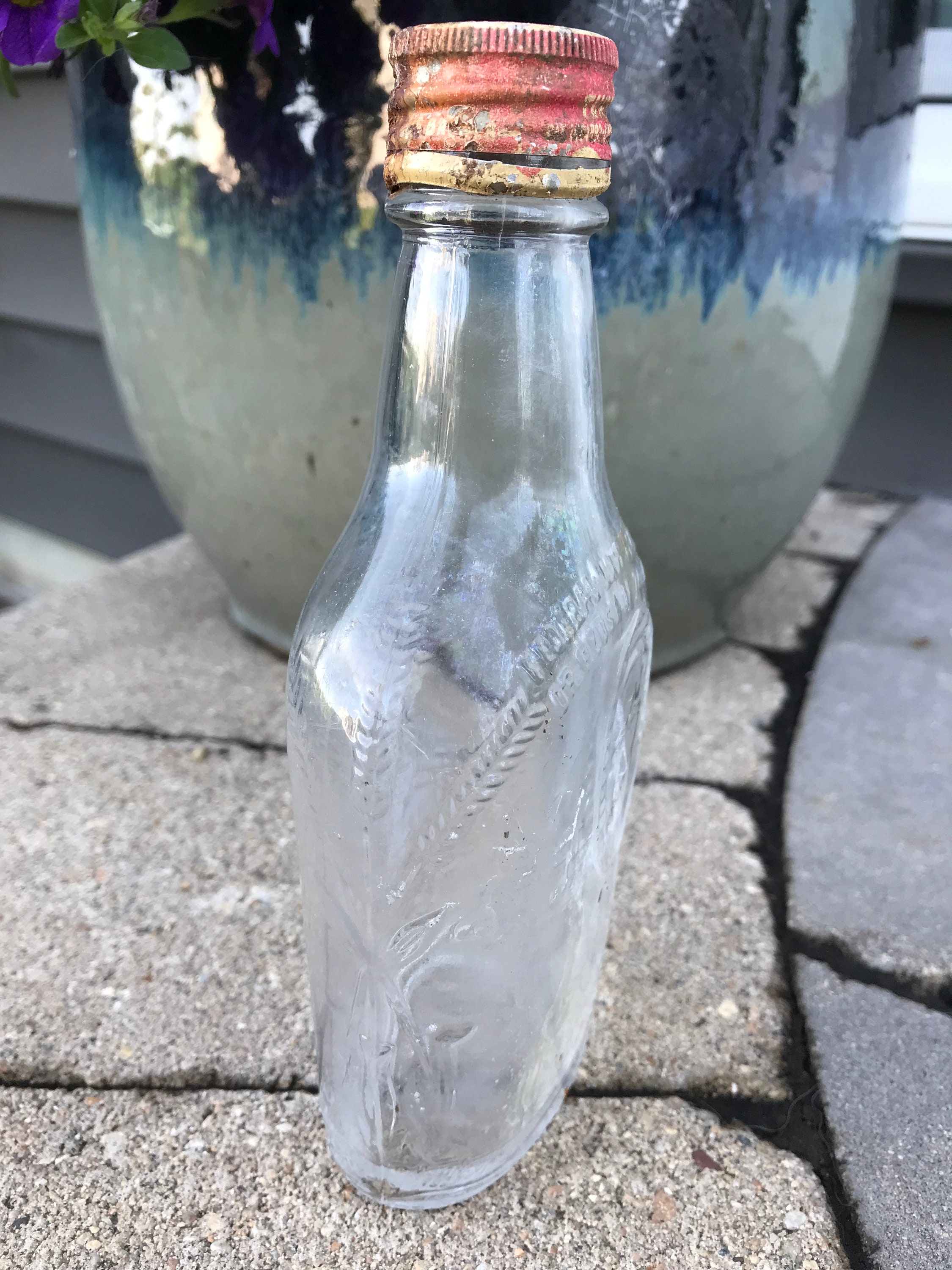 1930s Vintage Rare Harry E. Wilken Jr. Clear Glass Whiskey Bottle With ...