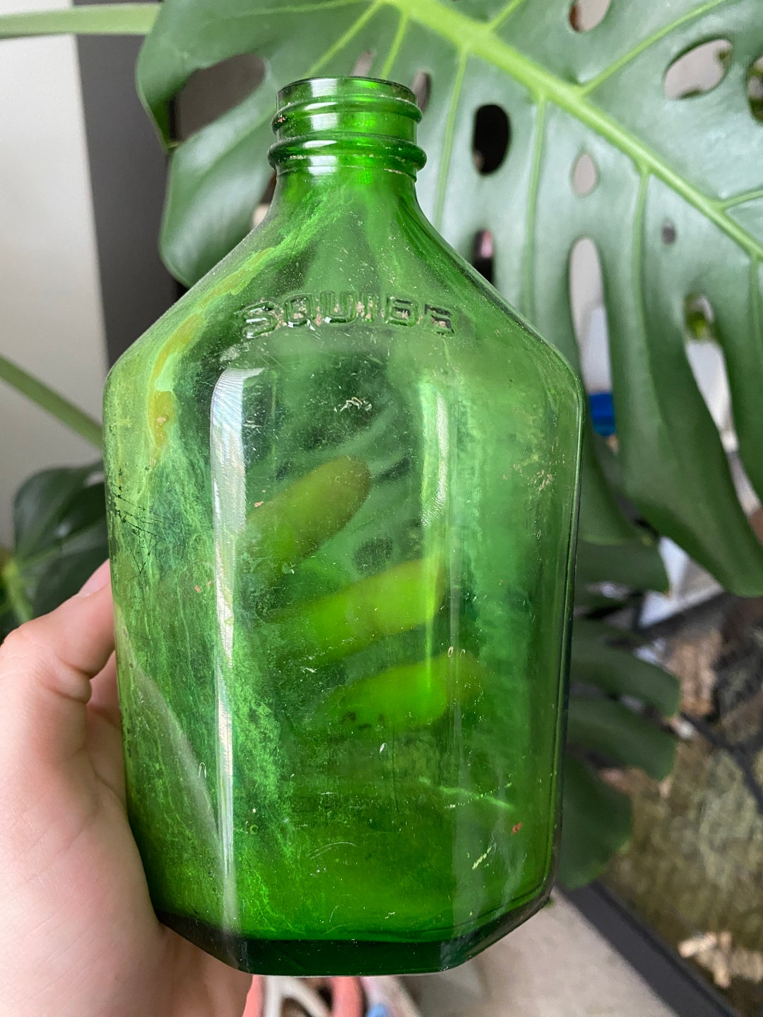 Large Green Squibb Medicine Bottle - Etsy