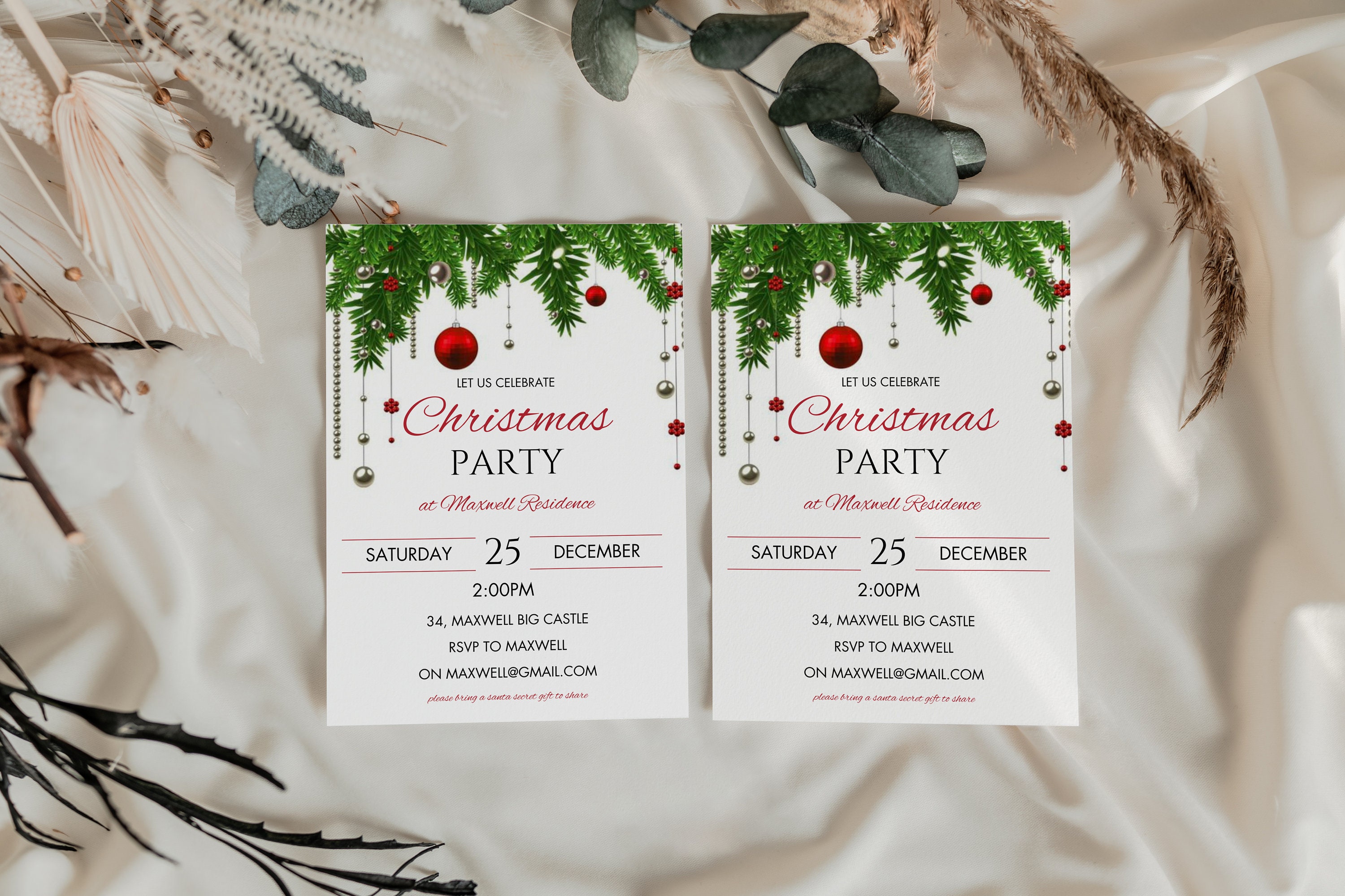 Editable Christmas Party Invitation Christmas Party - Etsy