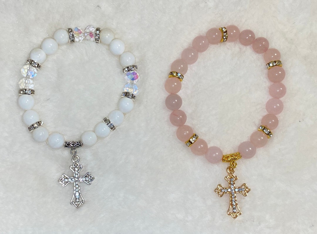Beaded Cross Bracelet - Etsy
