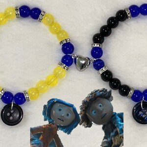 Coraline and Wybie Button Bracelets - Etsy