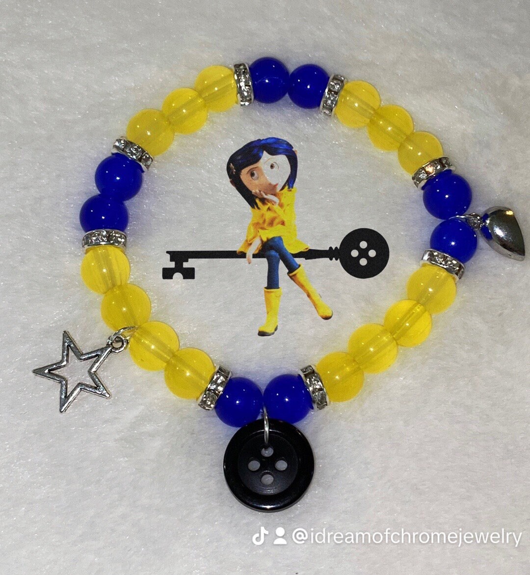 Coraline and Wybie Button Bracelets - Etsy
