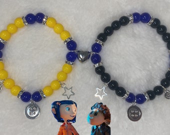 Coraline and Wybie Matching Charm Bracelets Crystal Jewelry, Nostalgic ...